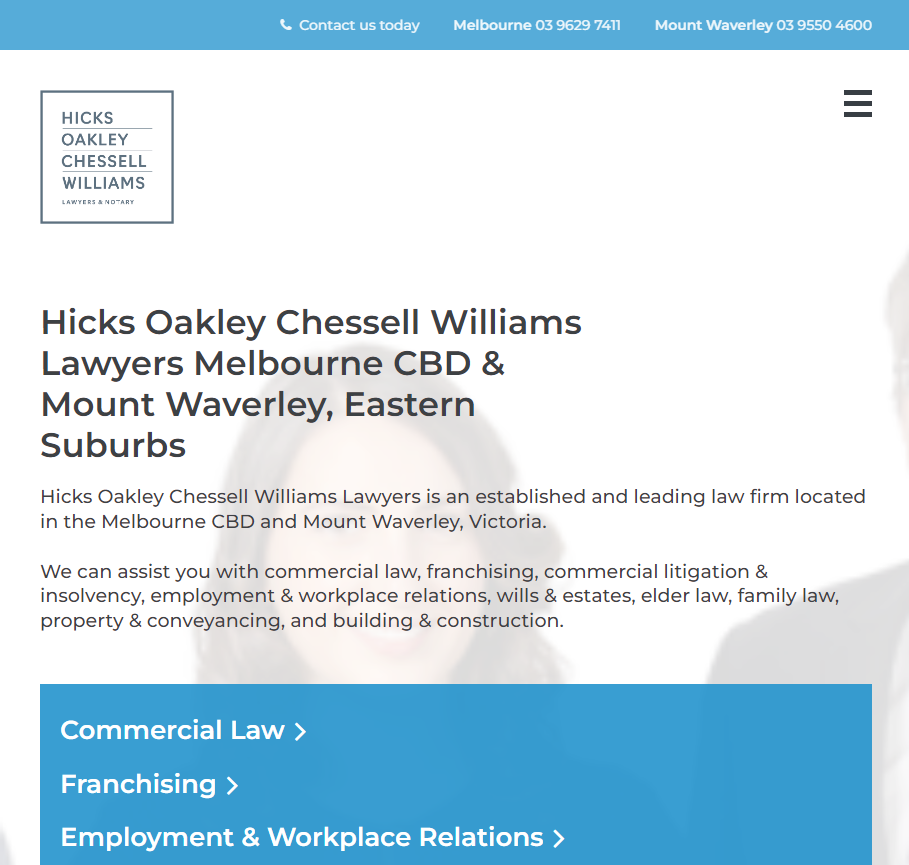 Hicks Oakley Chessell Williams | Law Services Australia